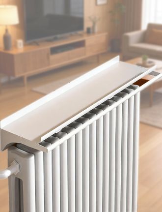 Generic An der Wand montiertes Heizk&ouml;rper-Abdeckregal, kein Bohren erforderlich, Handtuchhalter &uuml;ber dem Heizk&ouml;rper, Ausstellungsregal, 20,3 cm breit, Hitzesc