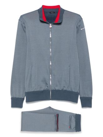 Kiton survêtement à logo brodé - Bleu