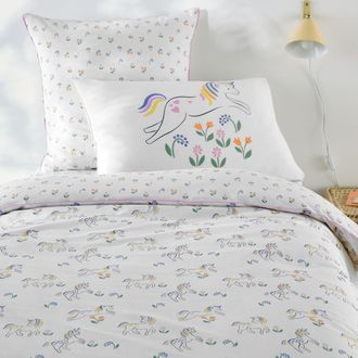 La Redoute Interieurs Housse De Couette En 50% Coton Recycl&eacute; Imprim&eacute; Licornes Tamila