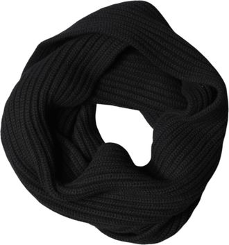 Dolce & Gabbana Mens Black Cashmere Knit Neck Wrap Shawl 202cm X 26cm Scarf