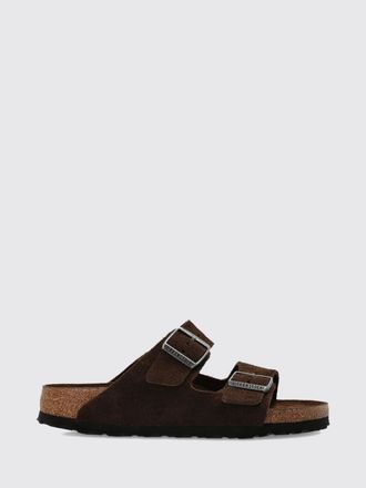 Birkenstock Sandales plates Arizona en cuir su&eacute;d&eacute; avec double bride