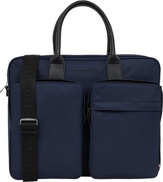 Tommy Hilfiger Herren Laptoptasche Repreve Computer Bag mit Schultergurt, Blau (Space Blue), Einheitsgröße