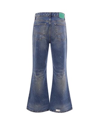Flaneur Paint-Stain Distressed Jeans - Blue