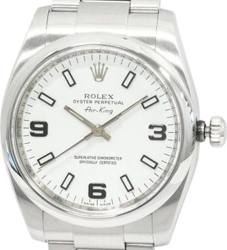 Rolex Montre Air-King en acier inoxydable pr&eacute;-poss&eacute;d&eacute;e - Homme - Pre-owned - Blanc - Taille: ONE Size