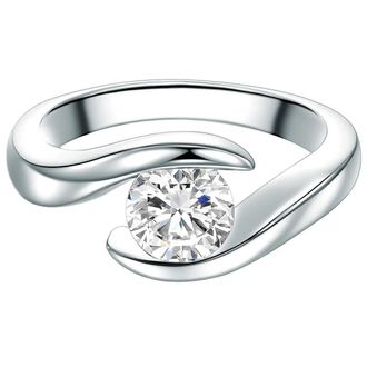 Trilani Ring - Sterling Silber Ring Zirkonia - Gr. 47 - in Silber - f&uuml;r Damen