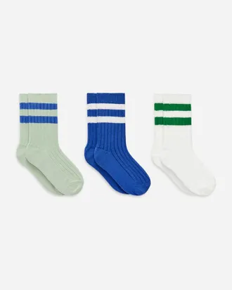 Arket Gerippte Socken 3er-Pack -Blau
