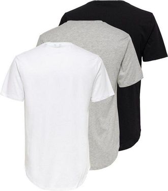 Only & Sons T-Shirt ONSMATT LONGY SS TEE 3-PACK (Packung, 3-tlg) Baumwolle, relaxed fit
