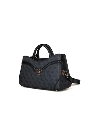 Guess Womens Satchel Coal Logo Polyurethane Satchel-bags