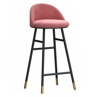 Generic Samt-Barhocker mit Metallbeinen, gepolsterter Samt-Hocker in Tresenh&ouml;he, Esszimmer- und Kneipenstuhl