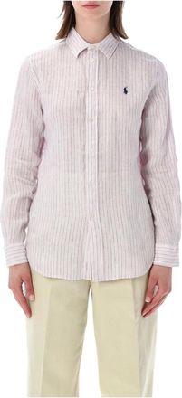 Polo Ralph Lauren Femme, Blouses et Chemises, Rose, Taille: 42 FR Chemise Classique en Lin