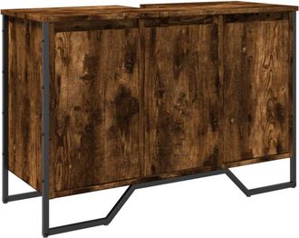 vidaXL Vidaxl - Waschbeckenunterschrank R&auml;uchereiche 91x35x60 cm Holzwerkstoff