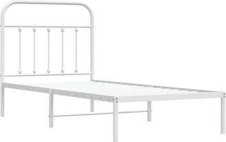 Generic Bettgestell mit Kopfteil aus Metall, Kopfteil f&uuml;r Doppelbett, R&uuml;ckenlehne f&uuml;r Bett, (schwarz, 120 x 190 cm) (90 x 190 cm)
