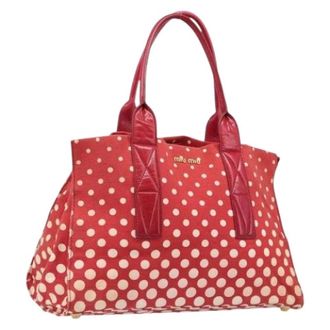Miu Miu Sac cabas en toile Pre-owned - Femme - Pre-owned - Rouge - Taille: ONE Size