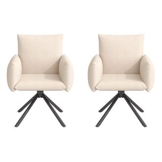 Generic Esszimmerst&uuml;hle 360&deg; Drehstuhl mit R&uuml;ckenlehne Armlehnen Sessel mit Metallbeinen f&uuml;r Wohnzimmer K&uuml;che B&uuml;ro Caf&eacute; Lounge Polsterstuhl bis 150 kg belastb