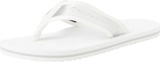 Calvin Klein Herren Flip Flops Beach Sandal Zehentrenner, Wei&szlig; (Bright White/Formal Gray), 44