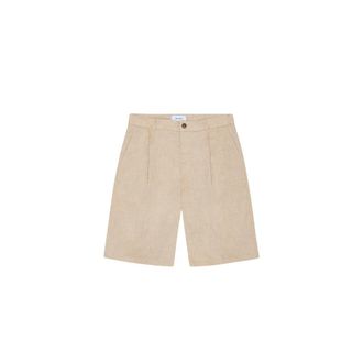 Les Deux Reece Pleated Slub Shorts - - Shorts - Herren - Beige - W30