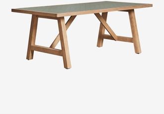 Sklum Rechteckiger Gartentisch aus Dubai-Akazienholz Dunkelgrün 200 x 100 cm