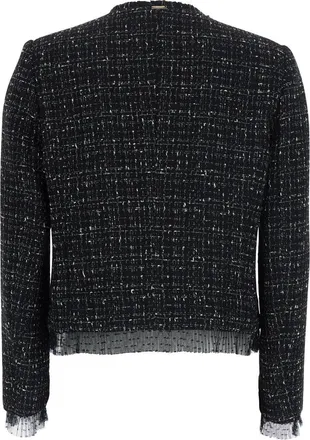 Twinset Tweed-Effect Technical Fabric Blazer - Black