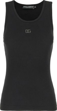 Dolce & Gabbana Femme, Tops, Noir, Taille: 40 FR D&eacute;bardeur c&ocirc;tel&eacute; avec broderie et strass