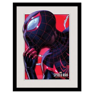 Spider-Man Spider-Man - Gerahmtes Poster Miles Morales, Ausbruch (40 cm x 30 cm) (Rot/Grau/Blau)