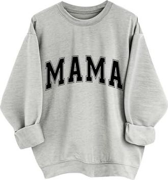 Generic Sweat-shirt pour femme - Imprim&eacute; graphique - Haut surdimensionn&eacute; - Col rond - Manches longues - Automne - Hiver - D&eacute;contract&eacute; - Confortable - Conforta