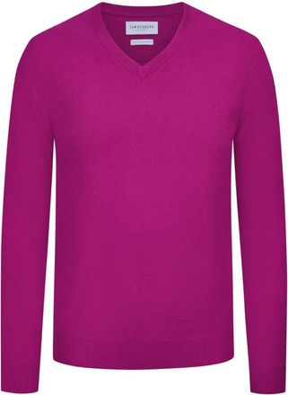 Tom Rusborg Leichter Kaschmirpullover mit V-Ausschnitt in