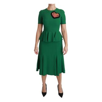 Dolce & Gabbana Mermaid Midikleid - - Dresses - Damen - Gr&uuml;n - 3XS