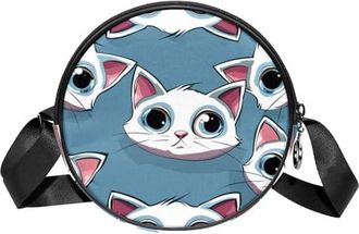 Generic Petit sac &agrave; bandouli&egrave;re rond pour femme, petit sac &agrave; bandouli&egrave;re avec fermeture &eacute;clair et bretelles r&eacute;glables style d&eacute;contract&eacute; pour femmes et filles