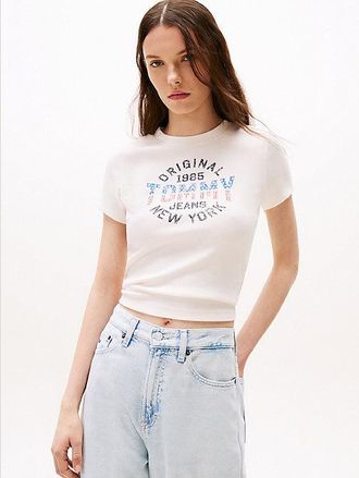 Tommy Hilfiger T-shirt ajusté côtelé à logo New York