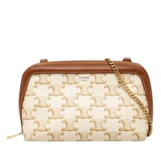 Celine Sac bandouli&egrave;re en toile Pre-owned - Femme - Pre-owned - Blanc - Taille: ONE Size