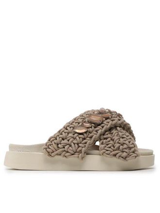 INUIKII Pantoletten Woven Stones 70104-106 Braun