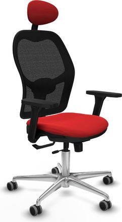 Piqueras y Crespo Ergonomischer Stuhl mit 3D-Armen, h&ouml;henverstellbarer Lendenwirbelst&uuml;tze und festem Kopfteil, ausgestattet mit Syncro/Traslack und injiziertem Schaumst