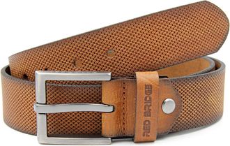Red Bridge Herren G&uuml;rtel Echtleder Lederg&uuml;rtel Leather Belt Scratched Honeycomb Taba 100