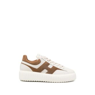 Hogan Homme, Chaussures, Beige, Taille: 39 1/2 EU H-Stripes leather sneakers