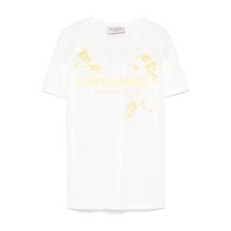 Ermanno Scervino Casual Baumwoll-T-Shirt - - Tops - Damen - Wei&szlig; - XS