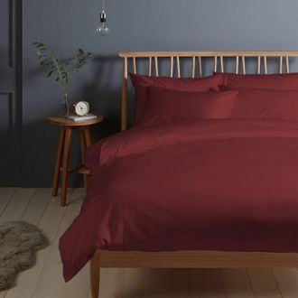 Pizuna 400 Fadenzahl aus Baumwolle Bettw&auml;sche Ziegelrot, 100% Langstaple Baumwolle Bettbezug und Kissenbezug, 100% Baumwolle Mako Satin 2-Teilig Bettw&auml;schese