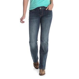 Wrangler Mid Rise Boot Cut Jean, Lavage Moyen, 19W / 34L Femme