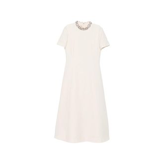 Valentino Crystal-embellished A-line Dress