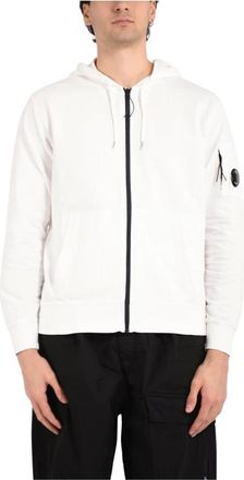 C.P. Company C.p. Company, Homme, Sweatshirts et sweats &agrave; capuche, Blanc, Taille: 2XL SweaT-shirt &agrave; capuche zipp&eacute;