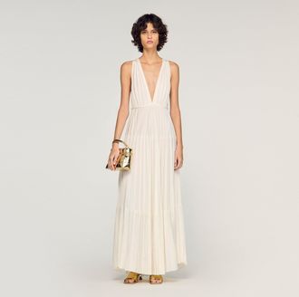 Sandro Langes Plisseekleid