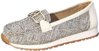 Generic Mocassins pour femme, chaussures orthop&eacute;diques d&eacute;contract&eacute;es et confortables &agrave; enfiler avec soutien de la vo&ucirc;te plantaire, antid&eacute;rapantes, respirantes