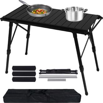Generic Klappbarer Picknicktisch, Picknicktisch, klappbar, Campingtisch, ultraleicht, aus Aluminiumlegierung, h&ouml;henverstellbar, Tisch