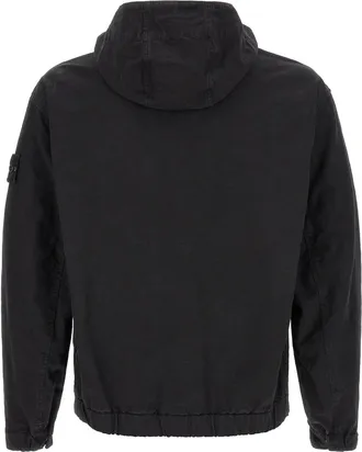 Stone Island Organic Ripstop Cotton Hooded Overshirt - Black