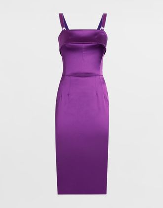 Dolce & Gabbana Fitted Satin Dress - Frau Kleider Purple Satin 46