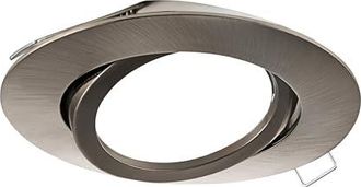 Eglo Einbaustrahler Tedo, Spot aus Aluminiumguss in Nickel-Matt, Einbauleuchte mit GU10 Fassung, Einbaustrahler flach, schwenkbar, Ø 8 cm