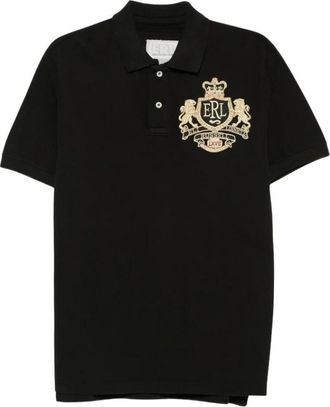 ERL Crest Polo - Homme - Tops - Noir - Taille: M