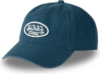Von Dutch Casquette Homme & Femme 100% Coton, Casquette Dad Cap Log, Ajustable, Bleu Taille TU