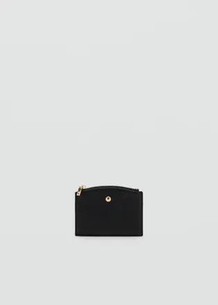 Mango Portefeuille rabat bouton noir - Femme - Taille unique - MANGO
