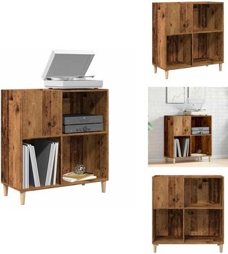vidaXL Plattenschrank Altholz-Optik 84,5x38x89 cm Holzwerkstoff - Plattenschrank - Plattenschränke - Vinylschrank - Schallplattenschrank