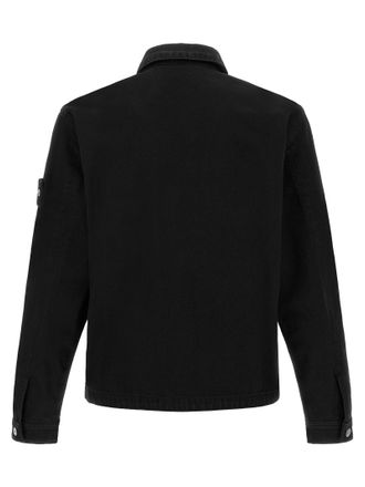 Stone Island Garment-Dyed Denim Jacket - Black